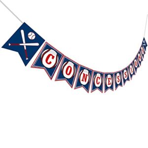 baseball concessions birthday banner, baby shower sports themed pennant decoration