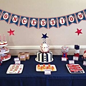 Baseball CONCESSIONS Birthday Banner, Baby Shower Sports Themed Pennant Decoration