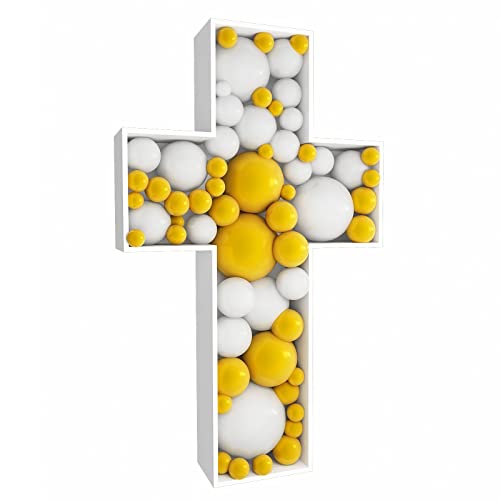 3FT Tall Cross Balloons Mosaic DIY Pre Cut Frame First Holy Communion Celebration Decorations