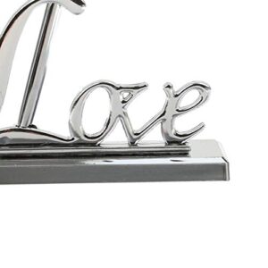 Beaupretty Wedding Signing Pen with Metal Love Sign Stand Valentines Day Engagement Guest Book Holder Set (Silver)