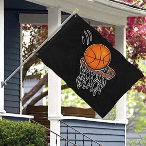 Happy Basketball Flags Decorative Funny Banners for Outside House Dorm Room Parties