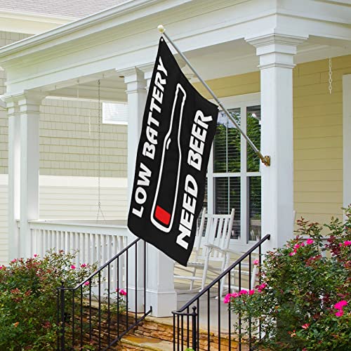 Cute Low Battery Need Beer Flags Decorative Funny Banners for Outside House Dorm Room Parties