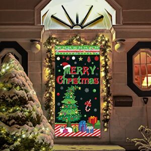 Christmas Door Banner Decorations and Merry Christmas Backdrop