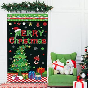 Christmas Door Banner Decorations and Merry Christmas Backdrop