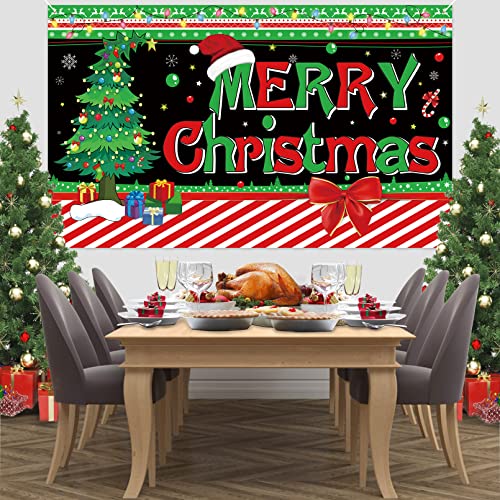 Christmas Door Banner Decorations and Merry Christmas Backdrop