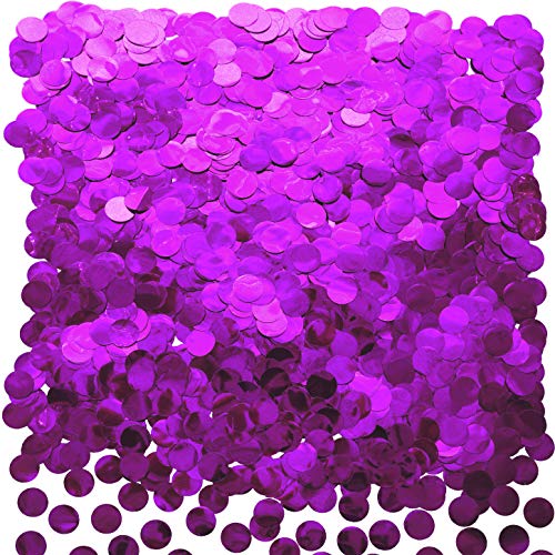 Purple Foil Metallic Round Table Confetti Circle Dots Mylar Table Scatter Confetti Wedding Bridal Shower Engagement Baby Shower Birthday Party Confetti Decorations, 60g