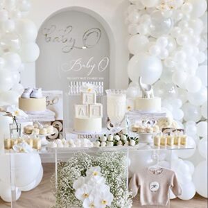 CACOLULU White Balloons Garland Arch - 120Pcs 18+12+10+5 Inch White Balloons Different Sizes Pack, White Latex Balloons Garland Kit for All White Wedding/Baby Shower/Engagement/Birthday Decorations