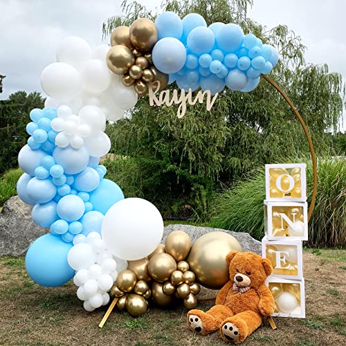 CACOLULU White Balloons Garland Arch - 120Pcs 18+12+10+5 Inch White Balloons Different Sizes Pack, White Latex Balloons Garland Kit for All White Wedding/Baby Shower/Engagement/Birthday Decorations