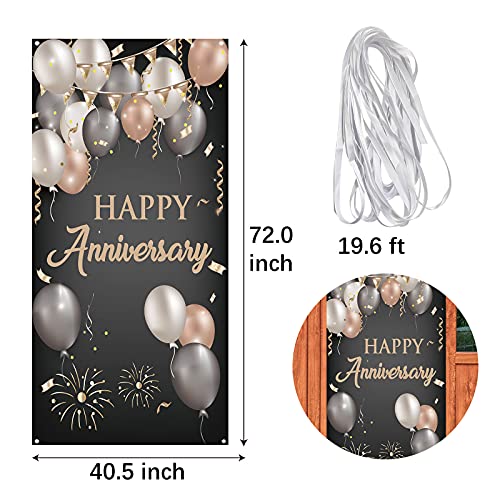 Dill-Dall Happy Anniversary Door Banner, Wedding Anniversary Decorations for Door, 5th 10th 20th 30th 40th 50th 60th Anniversary Door Banner Photography Backgrounds