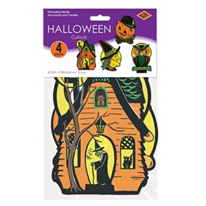 beistle pkgd halloween cutouts 8.5 inches x 9.25 inches – 2 packs of 4 cutouts