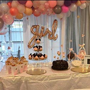 Rose Gold “Girl” Script Foil Balloon - 24” One-Piece Letters Balloon for Girl Baby Shower, Gender Reveal, Pregnancy Announcement, First Birthday Party, Christening, Baptism, Nursery Decoration