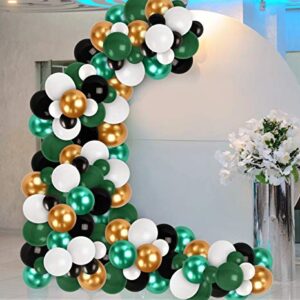 2023 New Year Decorations Green and Black Balloon Garland Kit Gold and Green Balloons White Balloon for Jungle Wedding Engagement Party Baby Shower Safari Birthday Party Decors