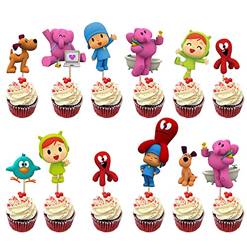 JEWELESPARTY 24PC POCOYO CUPCAKE TOPPER CAKE PARTY PARTY SUPPLIES FAVOR DECORATIONS DECOR THEME IDEA FUN CELEBRATION HAPPY BIRTHDAY FAVO GIFT CENTERPIECE DANCE VIDEO GAME MUSIC