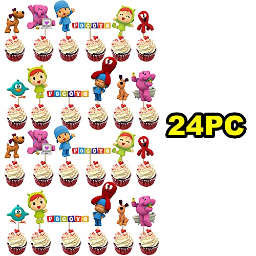 JEWELESPARTY 24PC POCOYO CUPCAKE TOPPER CAKE PARTY PARTY SUPPLIES FAVOR DECORATIONS DECOR THEME IDEA FUN CELEBRATION HAPPY BIRTHDAY FAVO GIFT CENTERPIECE DANCE VIDEO GAME MUSIC