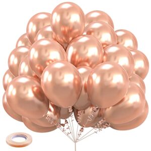 rose gold metallic chrome balloons,60pcs 12 inch latex party balloons for birthday wedding bridal shower decoration