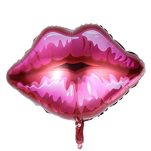 BinaryABC Lips Shape Balloon Foil Mylar Balloon,Valentines Day Wedding Engagement Props, 4Pcs