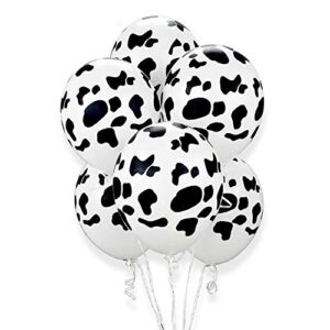 36pcs cow print balloons 12″ latex balloon in black and white for western cowboy theme for kids birthday party favor supplies decorations