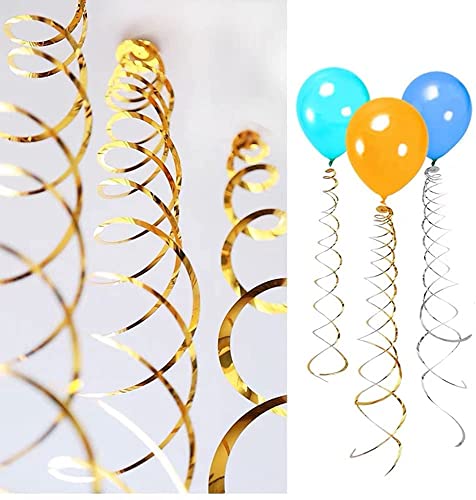 GUZON 24PCS Navy Gold Party Hanging Swirl Decorations Sparkly Foil Streamer for Birthday,Wedding,Anniversary, Graduation Party Supplies