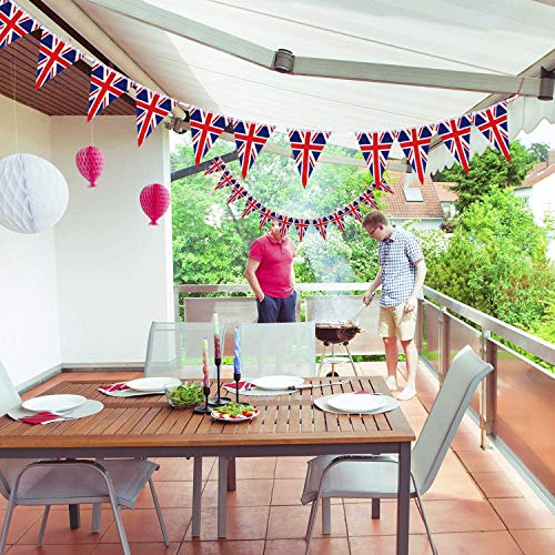 RUIXIA Fabric Union Jack Bunting String Flag 8m26ft Long with 25 Triangular Flags Bunting British Banners Party Decor British UK Patriotic Themed Bunting Banner for National Royal Party Decoration