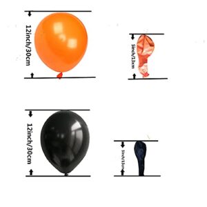 IyGnaw 100 Pcs 12 Inch Orange Black Halloween Latex Party Decoration Balloons for Hallows' Day Party Birthdays Wedding