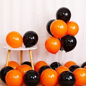 IyGnaw 100 Pcs 12 Inch Orange Black Halloween Latex Party Decoration Balloons for Hallows' Day Party Birthdays Wedding