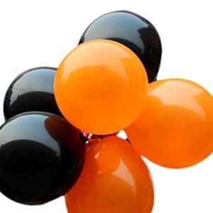 IyGnaw 100 Pcs 12 Inch Orange Black Halloween Latex Party Decoration Balloons for Hallows' Day Party Birthdays Wedding