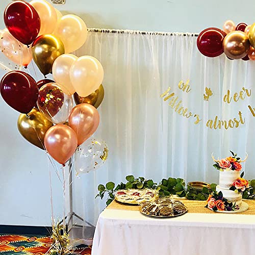 Burgundy Rose Gold Balloons of 30pcs for Burgundy Birthday Party Decorations Women/Fall Birthday Party Decorations/ Burgundy Rose Gold Wedding/2022 Graduation Decorations