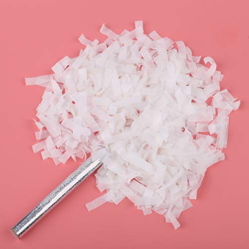 Battife 10Pack White Confetti Wands, Confetti Shoot Poppers, Tissue Paper Confetti Sticks for Wedding Party Celebrations, Anniversary, Birthday, 7.8inch