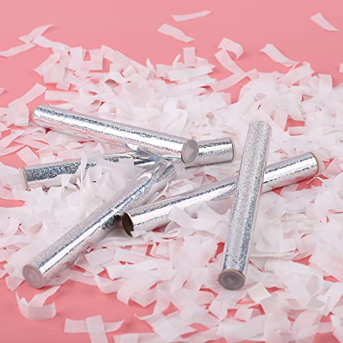 Battife 10Pack White Confetti Wands, Confetti Shoot Poppers, Tissue Paper Confetti Sticks for Wedding Party Celebrations, Anniversary, Birthday, 7.8inch