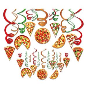 30pcs pizza party hanging swirl decorations pizza theme ceiling whirl hanging decorations for pizza themed birthday party decorations pizza party time birthday party hanging decor