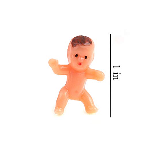 VEYLIN 72Pcs 1 Inch Mini Plastic Babies Mixed Race, Small Cute Babies Figurines for Ice Cube Baby Shower My Water Broke Game