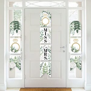 big dot of happiness boho botanical bride – hanging vertical paper door banners – greenery bridal shower and wedding party wall decoration kit – indoor door decor