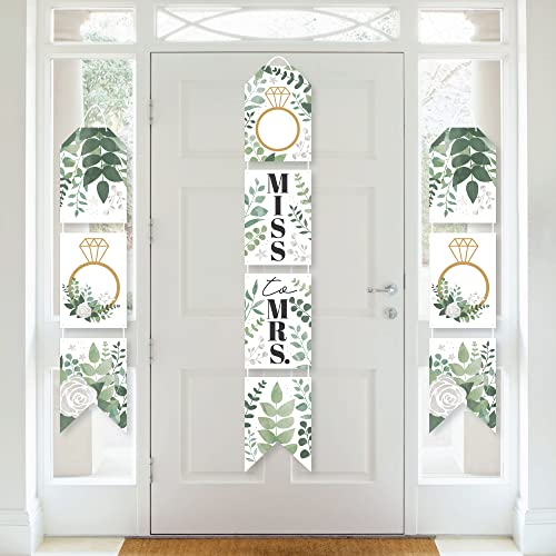 Big Dot of Happiness Boho Botanical Bride - Hanging Vertical Paper Door Banners - Greenery Bridal Shower and Wedding Party Wall Decoration Kit - Indoor Door Decor