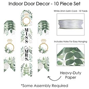 Big Dot of Happiness Boho Botanical Bride - Hanging Vertical Paper Door Banners - Greenery Bridal Shower and Wedding Party Wall Decoration Kit - Indoor Door Decor