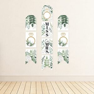 Big Dot of Happiness Boho Botanical Bride - Hanging Vertical Paper Door Banners - Greenery Bridal Shower and Wedding Party Wall Decoration Kit - Indoor Door Decor