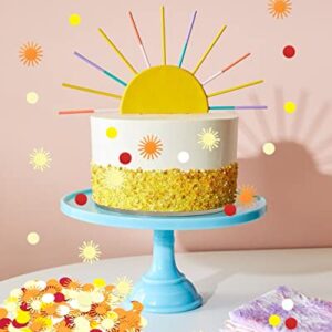 200 Pieces First Trip Around The Sun Birthday Decorations Boho Sun Confentti Muted Little Sunshine Confetti Papercraft Embellishments for Groovy Party Baby shower First Birthday Table Decors