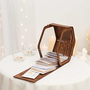 lmllml Personalized Wedding Card Box Rustic Wood Card Box for Wedding Reception Deco, Custom Wooden Memory Box Carving Name and Date, Large 11.9x11x6.3, Wood Brown