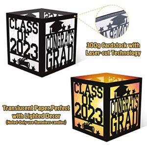 Graduation Table Centerpieces Boxes for Class of 2023 Congrats Grad School College Party Table Home Decorations Supplies, Set of 4