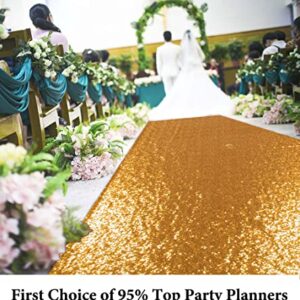 Aisle Runner for Wedding-15FTx2FT-Deep Gold Sequin Aisle Runner Indoor Outdoor Ceremonies Decor Carpet Runner Church Runner Wedding Walkway Carpet Runner Rugs Aisle Runner Sequins (2FTx15FT, Gold)