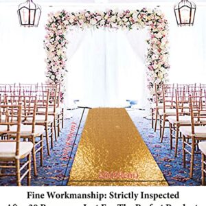 Aisle Runner for Wedding-15FTx2FT-Deep Gold Sequin Aisle Runner Indoor Outdoor Ceremonies Decor Carpet Runner Church Runner Wedding Walkway Carpet Runner Rugs Aisle Runner Sequins (2FTx15FT, Gold)