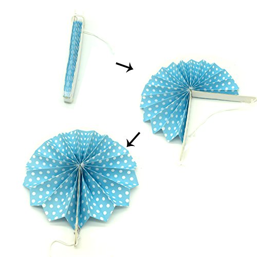 Cocodeko Hanging Set, Tissue Paper Poms Flower Fan and Honeycomb Balls for Birthday Baby Shower Wedding Festival Decorations-Blue, 3 Gram