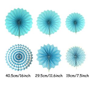 Cocodeko Hanging Set, Tissue Paper Poms Flower Fan and Honeycomb Balls for Birthday Baby Shower Wedding Festival Decorations-Blue, 3 Gram