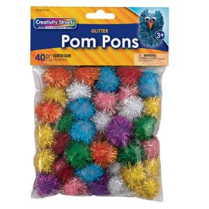 CHENILLE KRAFT 1 INCH GLITTER POMS - 40 PACK