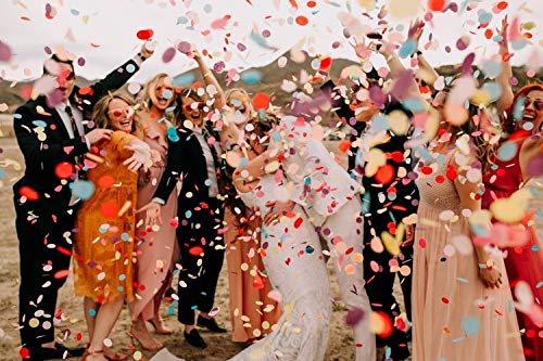 Battife 25000 Pieces Colorful Tissue Paper Confetti 1inch Large Bag Round Confetti for Wedding Birthday Party Celebrations, Multicolor 8.8oz