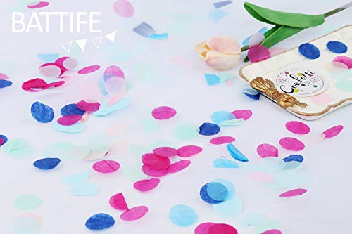 Battife 25000 Pieces Colorful Tissue Paper Confetti 1inch Large Bag Round Confetti for Wedding Birthday Party Celebrations, Multicolor 8.8oz