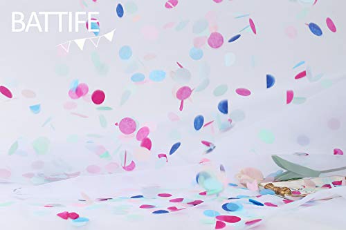 Battife 25000 Pieces Colorful Tissue Paper Confetti 1inch Large Bag Round Confetti for Wedding Birthday Party Celebrations, Multicolor 8.8oz