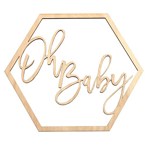 Koyal Wholesale Wood Oh Baby Sign, Party Banner, Event Decorations for Baby Shower Decorations, Backdrop, Photo Prop, Gender Reveal (Oh Baby)