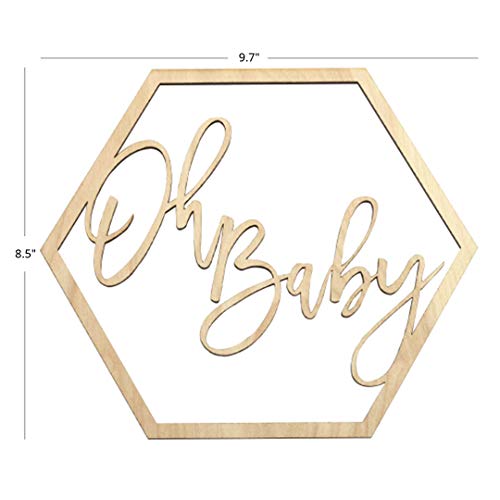 Koyal Wholesale Wood Oh Baby Sign, Party Banner, Event Decorations for Baby Shower Decorations, Backdrop, Photo Prop, Gender Reveal (Oh Baby)