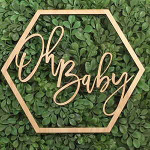 Koyal Wholesale Wood Oh Baby Sign, Party Banner, Event Decorations for Baby Shower Decorations, Backdrop, Photo Prop, Gender Reveal (Oh Baby)