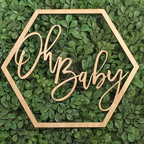 Koyal Wholesale Wood Oh Baby Sign, Party Banner, Event Decorations for Baby Shower Decorations, Backdrop, Photo Prop, Gender Reveal (Oh Baby)